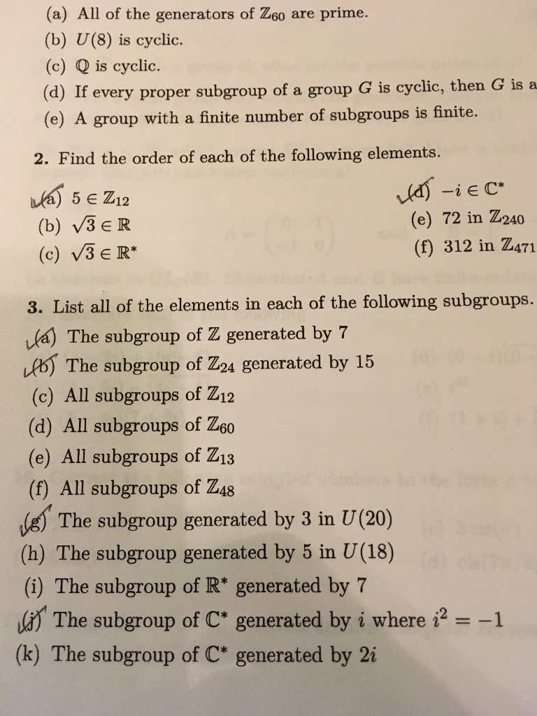 Solved (a) All of the generators of Z6o are prime. (b) U(8) | Chegg.com