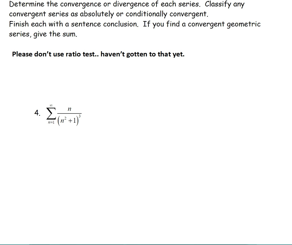Solved Determine the convergence or divergence of each | Chegg.com