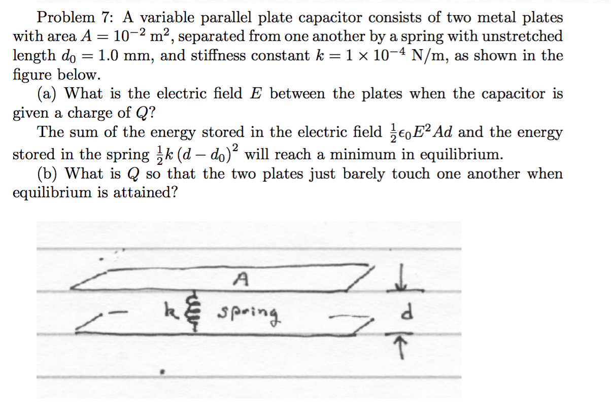 Solved A variable parallel plate capacitor consists of two | Chegg.com