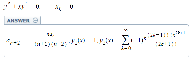 Solved Series Solution Method. solve the given differential | Chegg.com