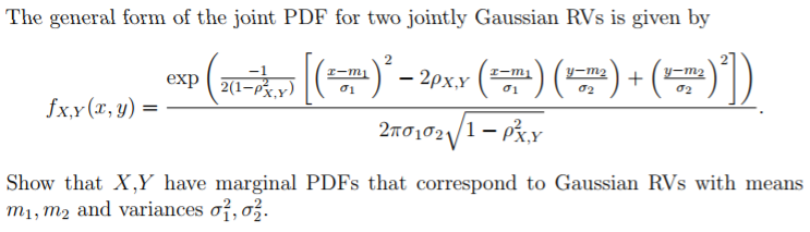 Solved The general form of the joint PDF for two jointly | Chegg.com