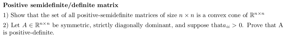 Solved Positive Semidefinite Definite Matrix 1 Show That