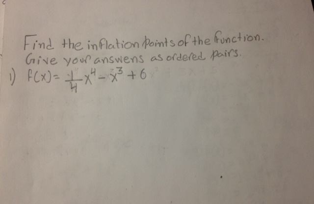 Solved Find the inflation points of the function. Give your | Chegg.com