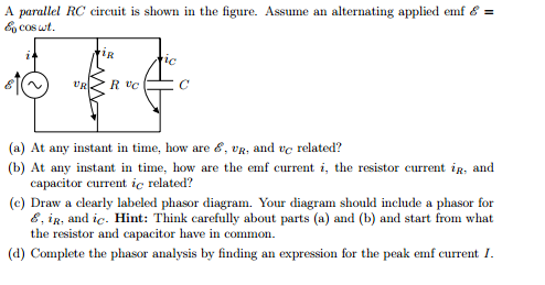 Solved A parallel RC circuit is shown in the figure. Assume | Chegg.com