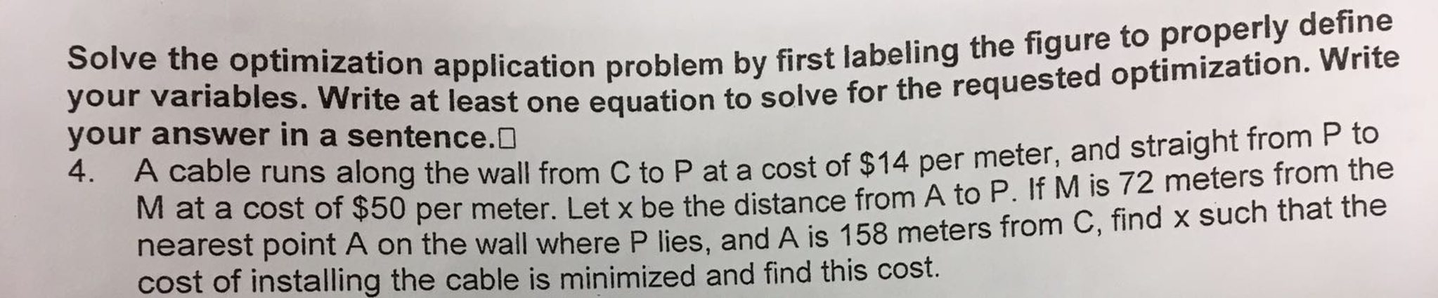 Solved Solve the optimization application problem by first | Chegg.com