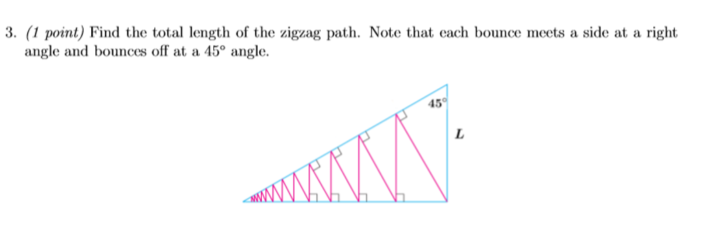 Solved Find the total length of the zigzag path. Note that | Chegg.com