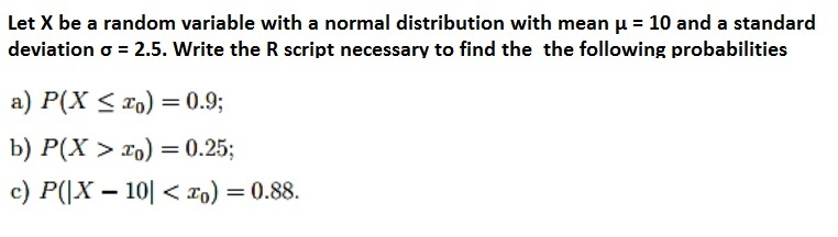 Solved Let X Be A Random Variable With A Normal Distribution
