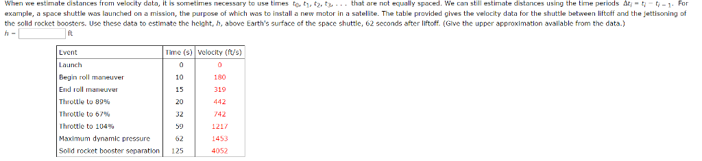 Solved When we estimate distances from velocity data, it is | Chegg.com