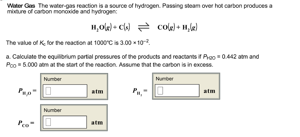 Solved Water Gas The watergas reaction is a source of | Chegg.com