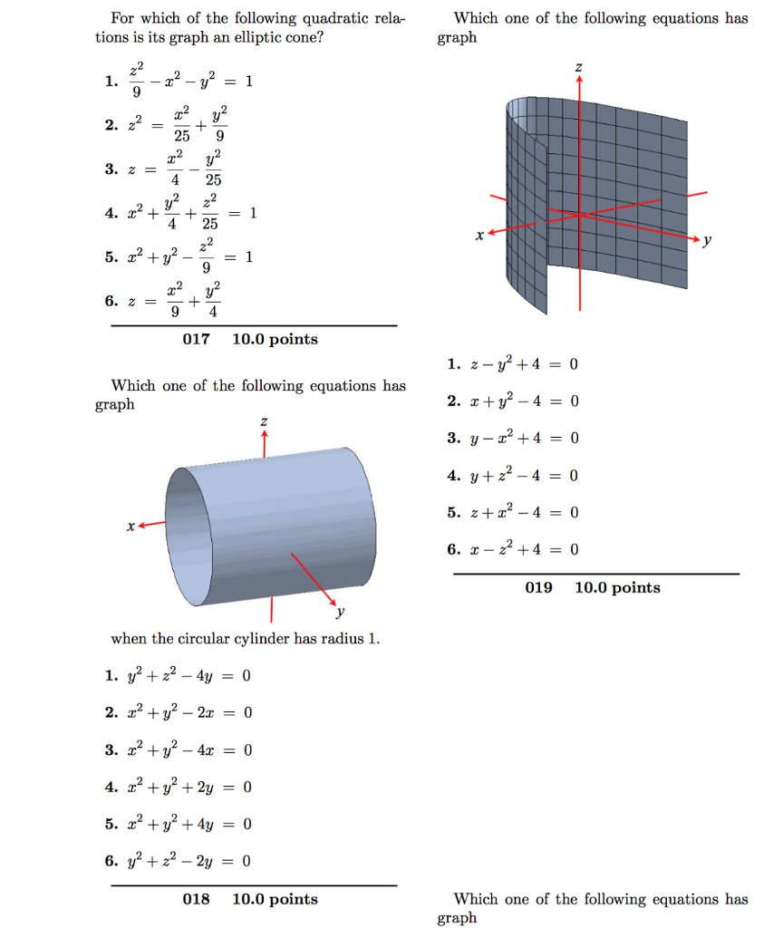 Solved How can you tell which equation corresponds to each | Chegg.com