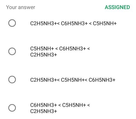 Solved Kb Bases C5H5N 1.7 x 10-9 C6H5NH27.4 x 10-9 C2H5NH2 | Chegg.com