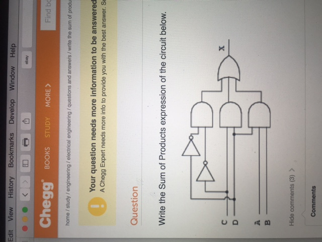 Solved Write the Sum of Products expression of the circuit | Chegg.com