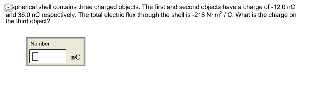 Solved spherical shell contains three charged objects. The | Chegg.com