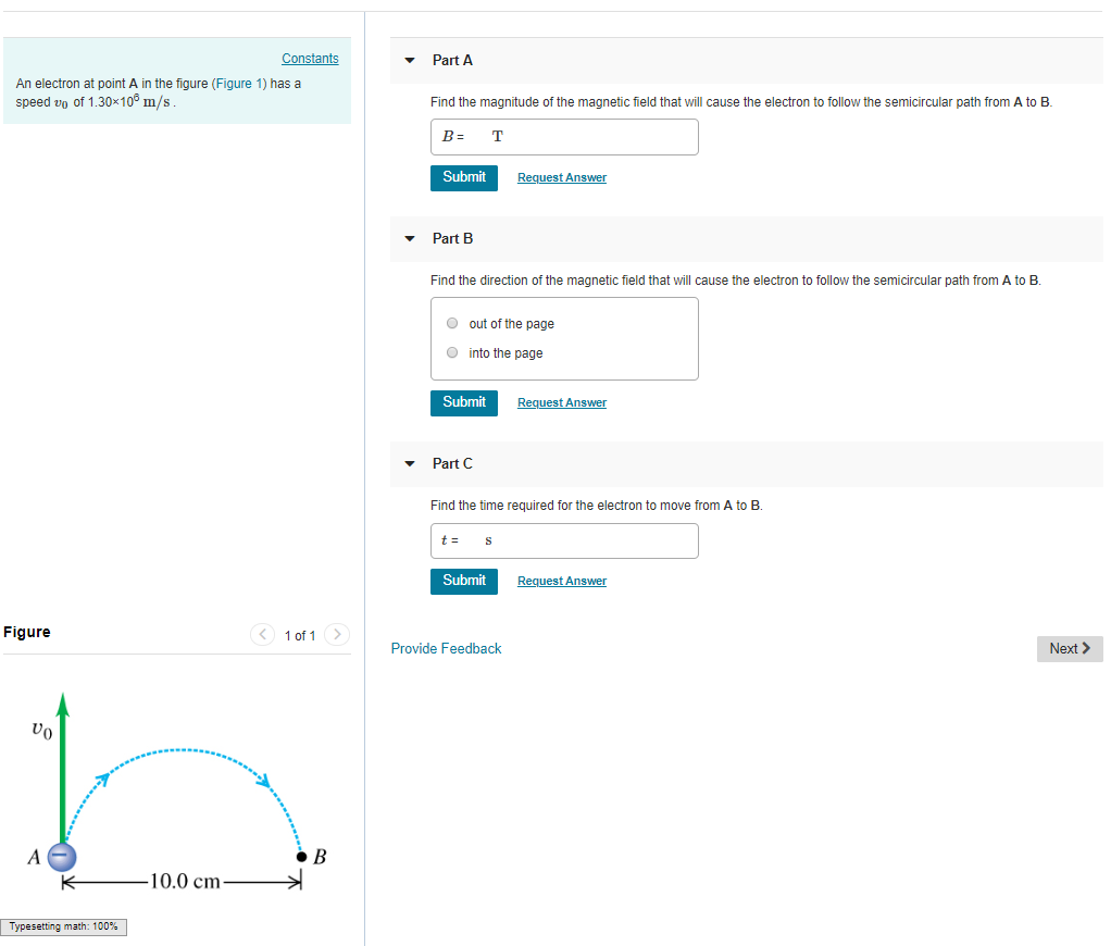 Solved Constants Part A An electron at point A in the figure | Chegg.com