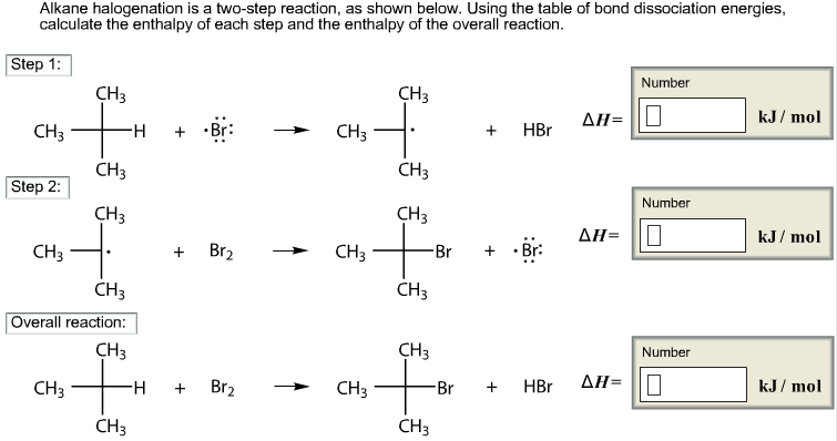 Solved Alkane halogenation is a two-step reaction, as shown | Chegg.com