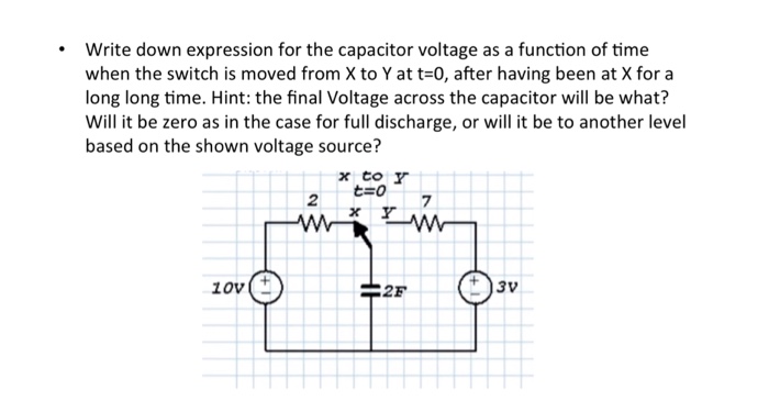 Solved Write down expression for the capacitor voltage as a | Chegg.com