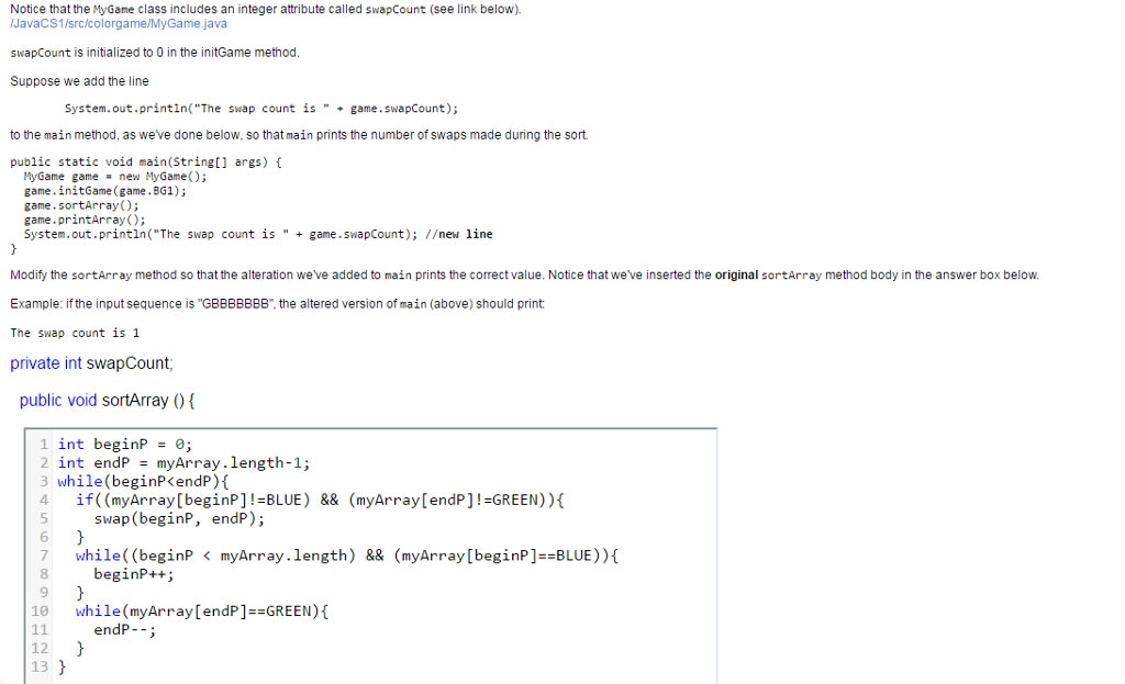 Notice that the MyGame class includes an integer | Chegg.com | Chegg.com