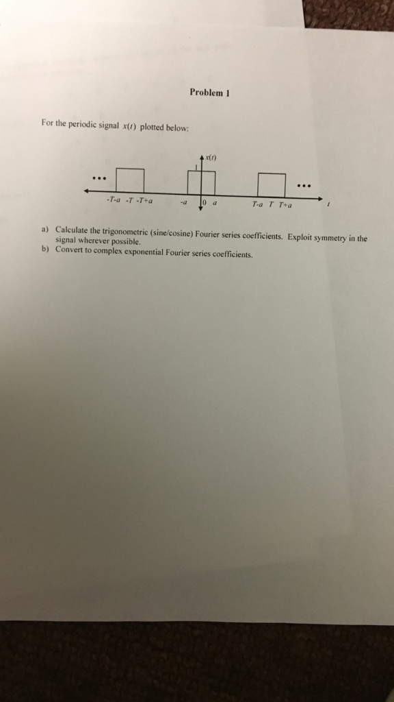 Solved For the periodic signal x(t) plotted below: | Chegg.com