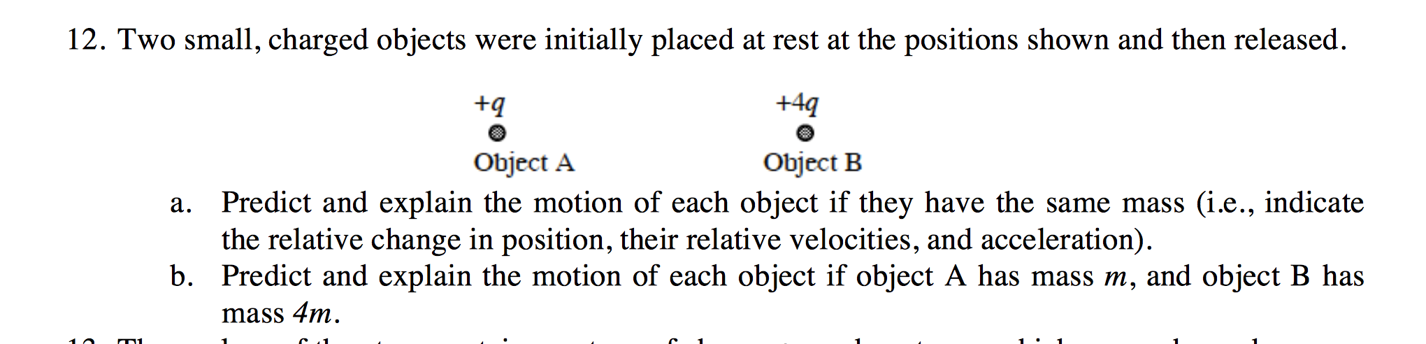 Solved Two small, charged objects were initially placed at | Chegg.com