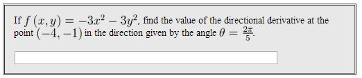 Solved If f (x, y) = -3x2 - 3y2, find the value of the | Chegg.com
