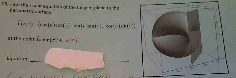 Solved Find the scalar equation off the tangent plane to the | Chegg.com