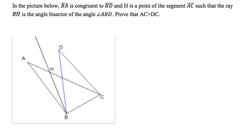 Solved In the picture below, BA vector is congruent to BD | Chegg.com
