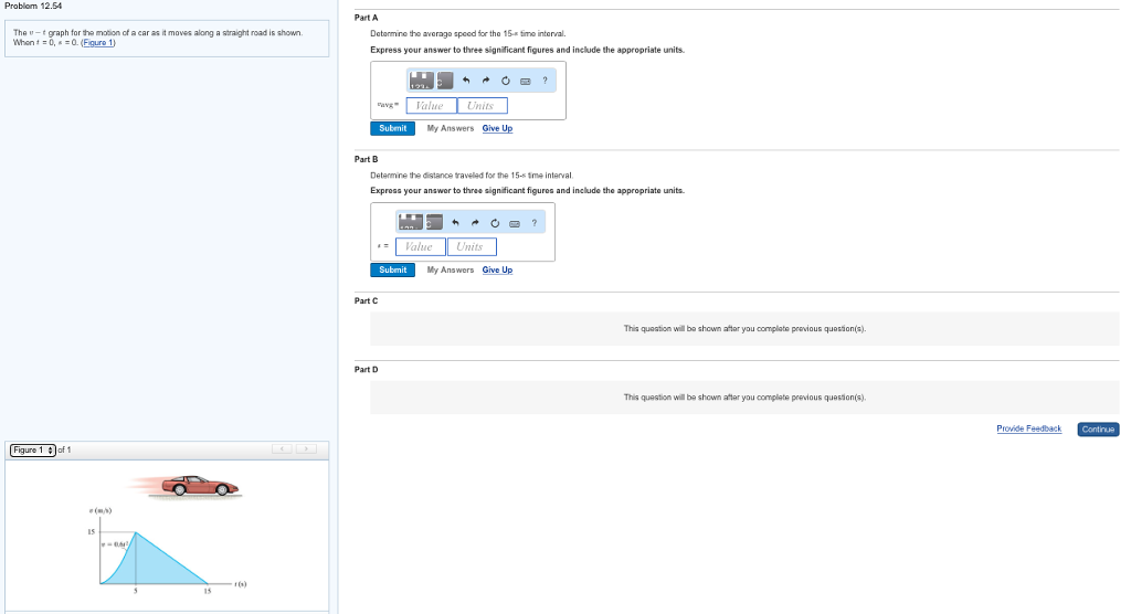 Solved The graph for the motion of a car as it moves along | Chegg.com