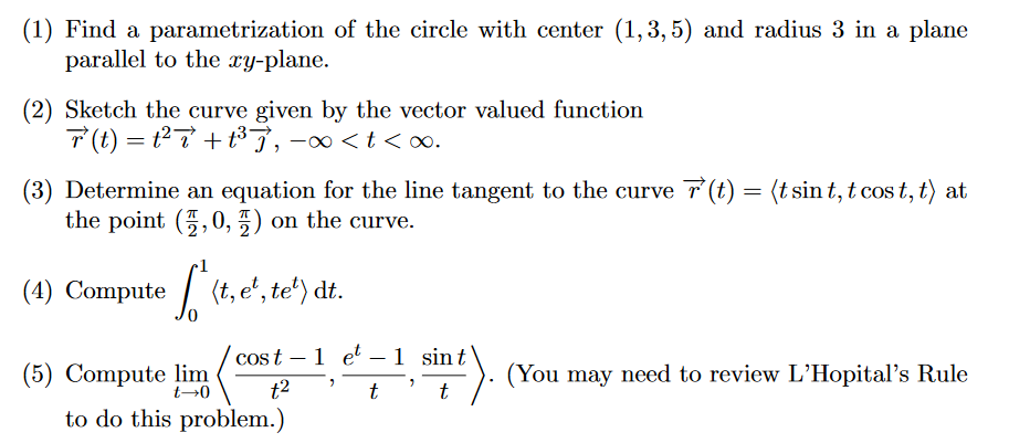 Solved Find a parametrization of the circle with center (1, | Chegg.com