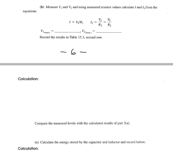 Solved Measure V_1 and V_C and using measured resistor | Chegg.com