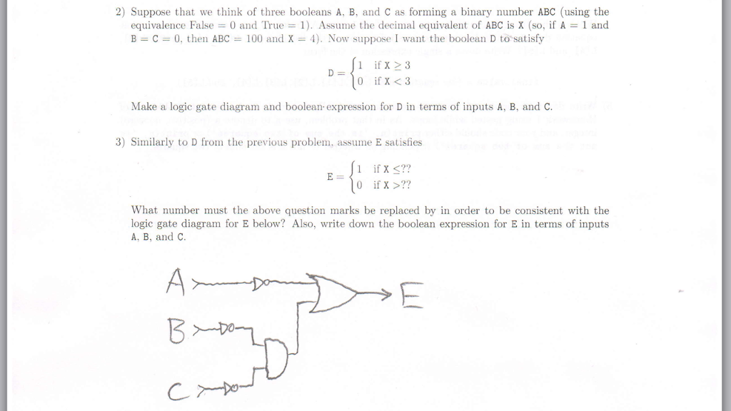 Solved Suppose That We Thlnk Of Three Booleans A B And C
