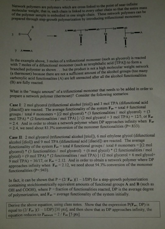 Network poly molecular weight, that mers are polymers | Chegg.com
