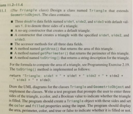 Solved ions 11.2-11.4 II.I (The Triangle class) Design a | Chegg.com Solved ions 11.2-11.4 II.I (The Triangle class) Design a | Chegg.com