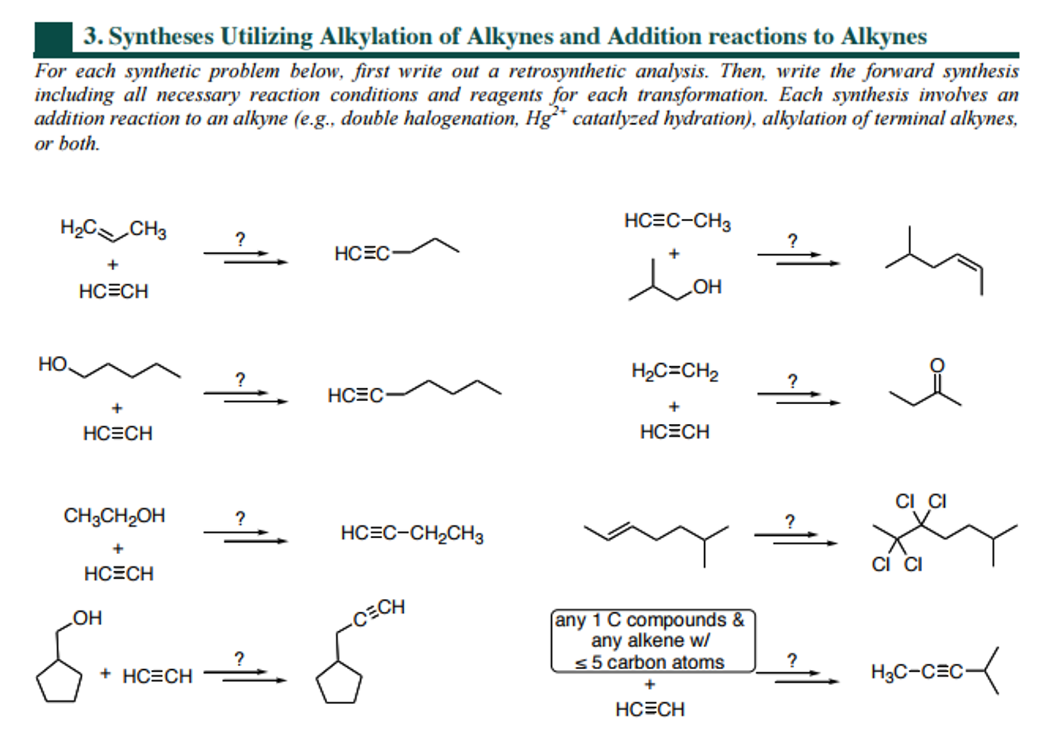 For each synthetic problem below, first write out a | Chegg.com