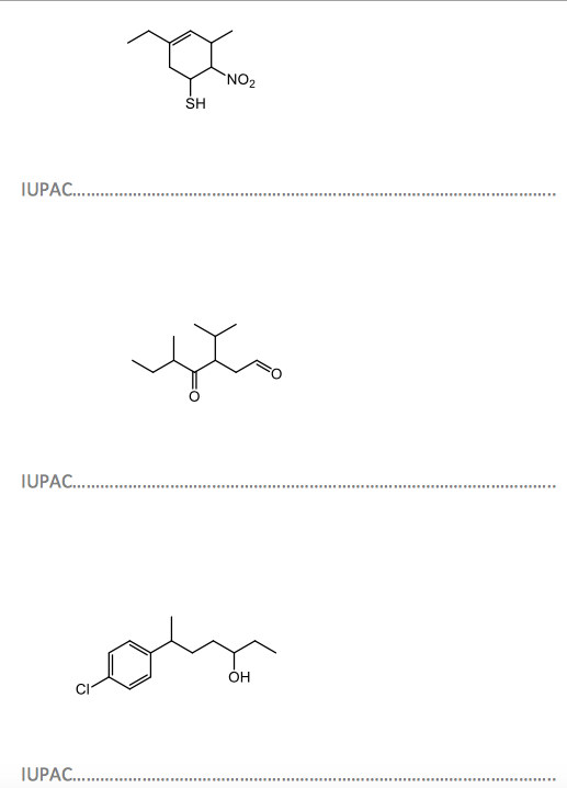 Solved Write IUPAC names under each of these compounds with | Chegg.com