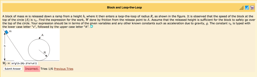 Solved Block and Loop-the-Loop A block of mass m is released | Chegg.com