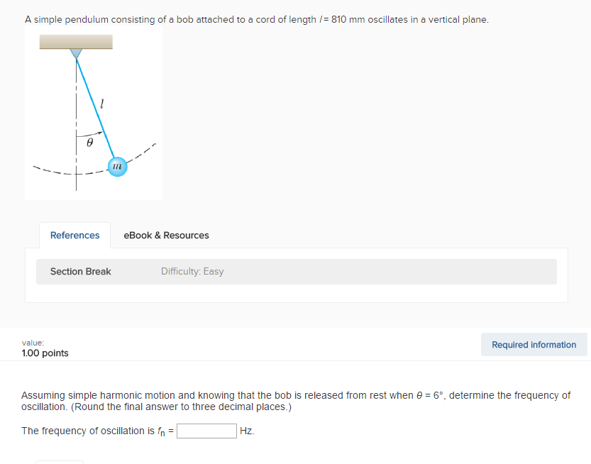 Solved A simple pendulum consisting of a bob attached to a | Chegg.com