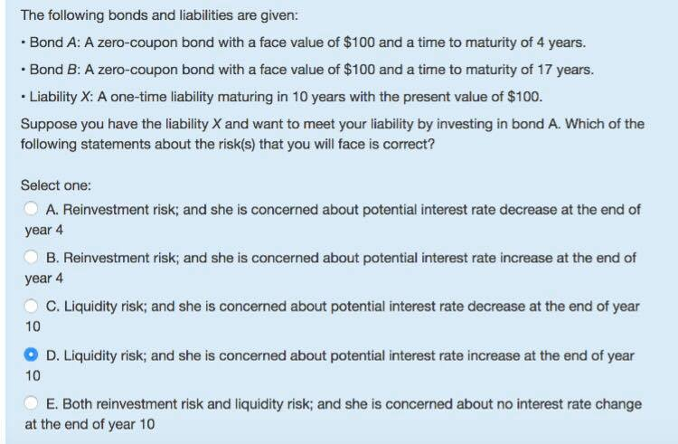 Solved The following bonds and liabilities are given: Bond | Chegg.com