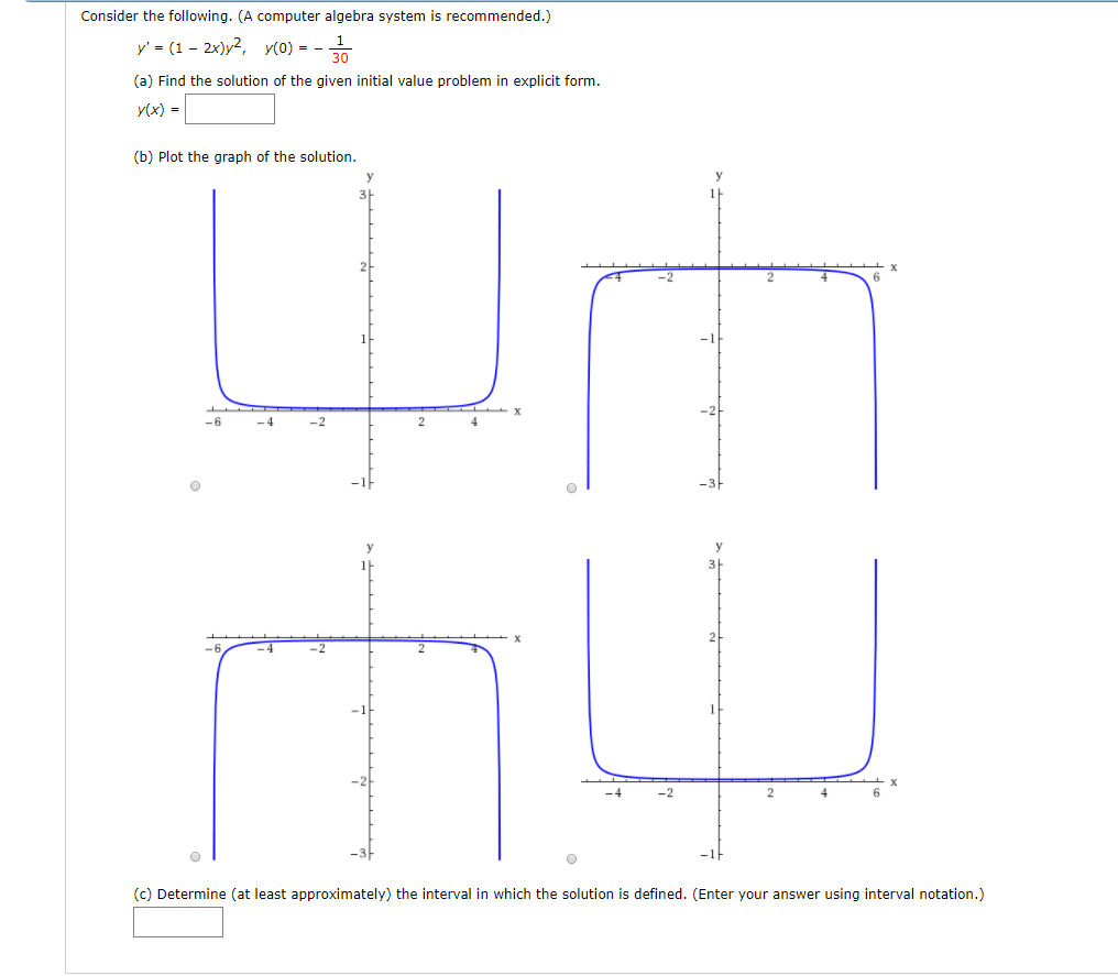 Solved Consider the following. (A computer algebra system is | Chegg.com