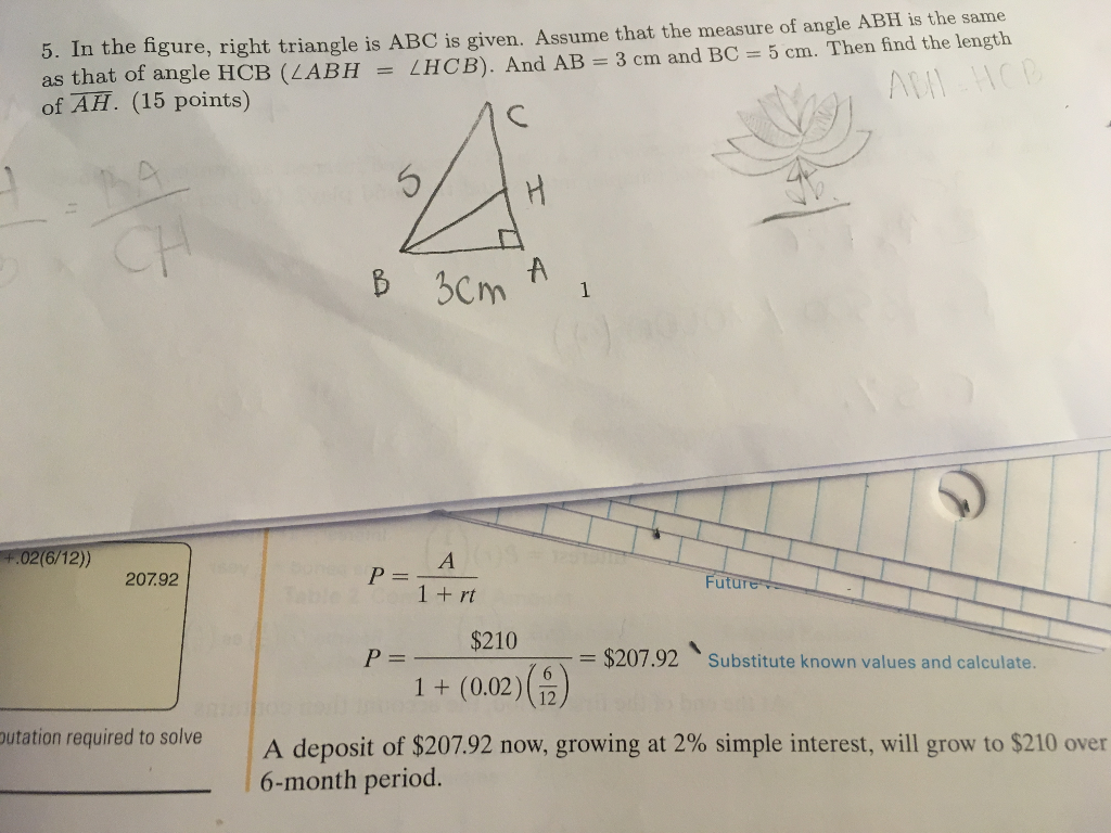 Solved In the figure, right triangle is ABC is given. Assume | Chegg.com