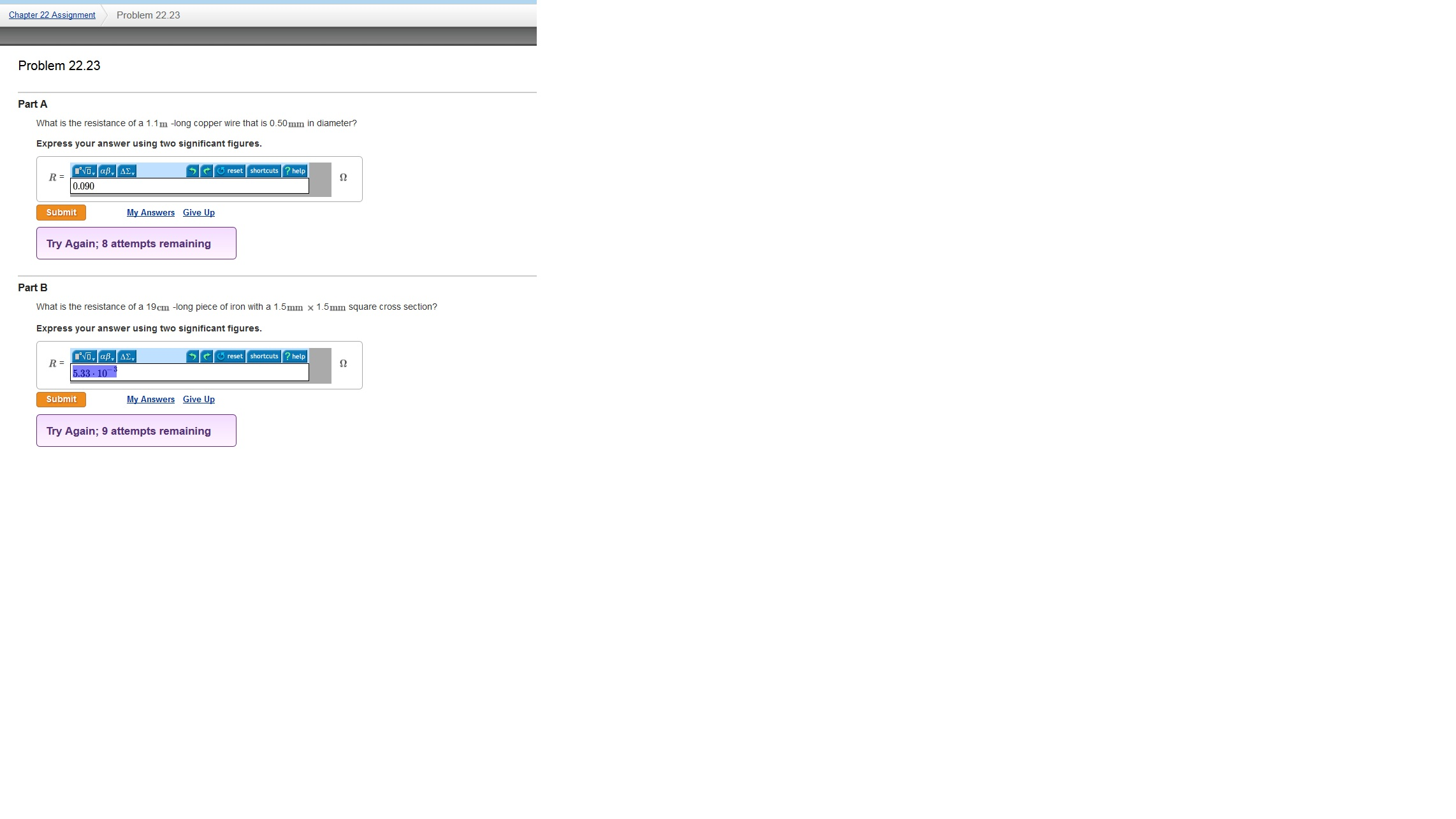 Solved What is the resistance of a 1.1 m -long copper wire | Chegg.com