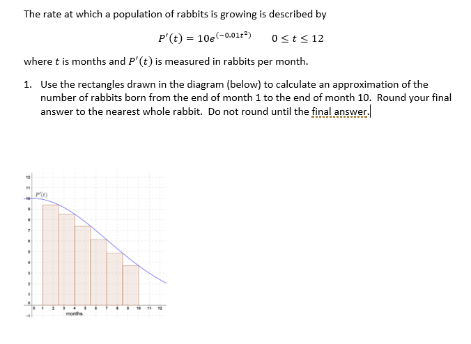 Solved The rate at which a population of rabbits is growing | Chegg.com