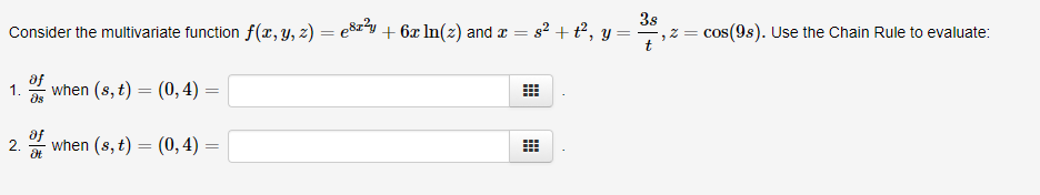 Solved Consider the multivariate function f(x, y, z) = e8za | Chegg.com