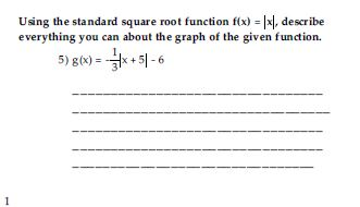 Solved Using the standard square root function fx) -l, | Chegg.com