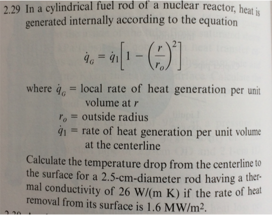Solved In a cylindrical fuel rod of a nuclear reactor, heat | Chegg.com