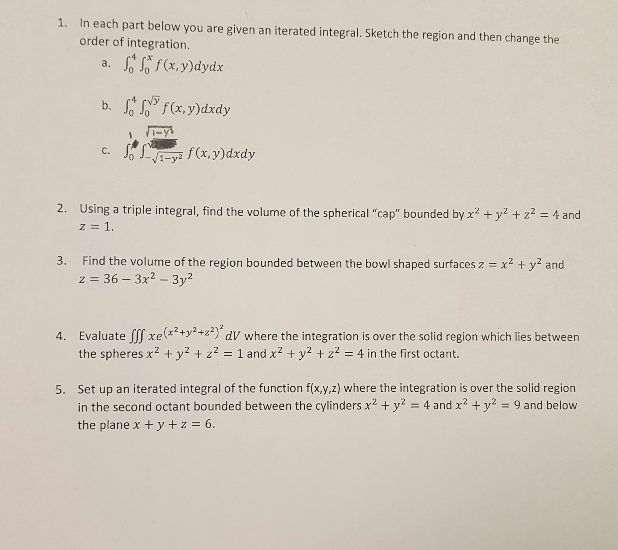 Solved In each part below you are given an iterated | Chegg.com