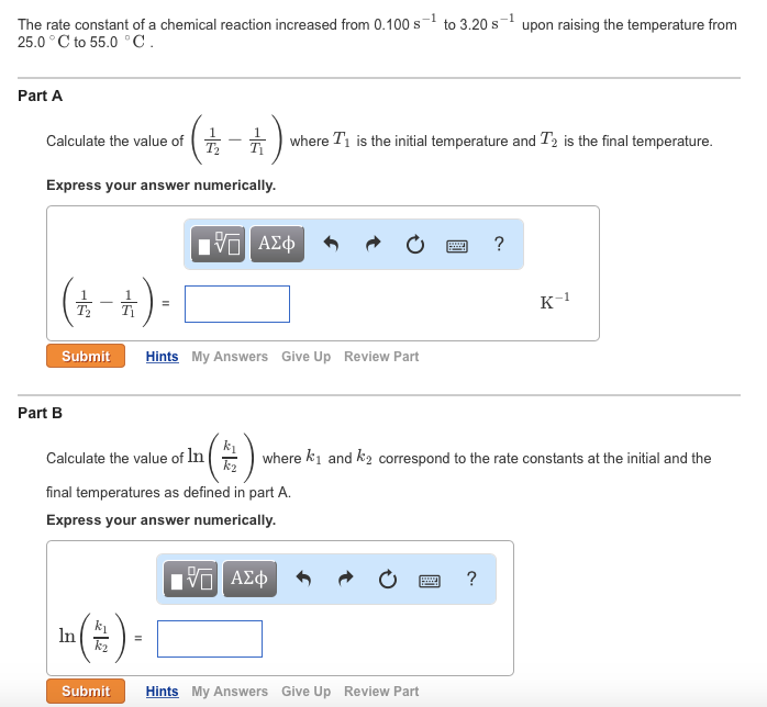 Solved Using Integrated Rate Laws Part A The integrated rate | Chegg.com