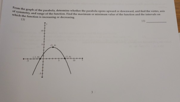 Solved From the graph of the parabola, determine whether the | Chegg.com Solved From the graph of the parabola, determine whether the | Chegg.com