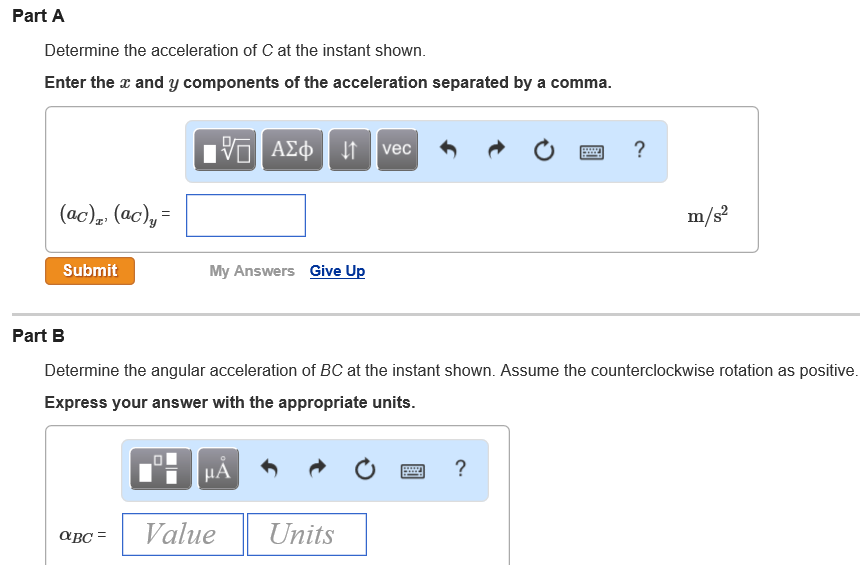 Solved Crank AB rotates with an angular velocity of ?AB=6 | Chegg.com Solved Crank AB rotates with an angular velocity of ?AB=6 | Chegg.com