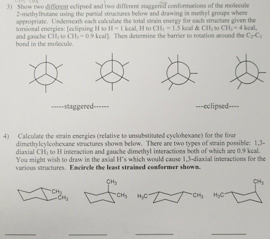 Solved Show two different eclipsed and two different | Chegg.com