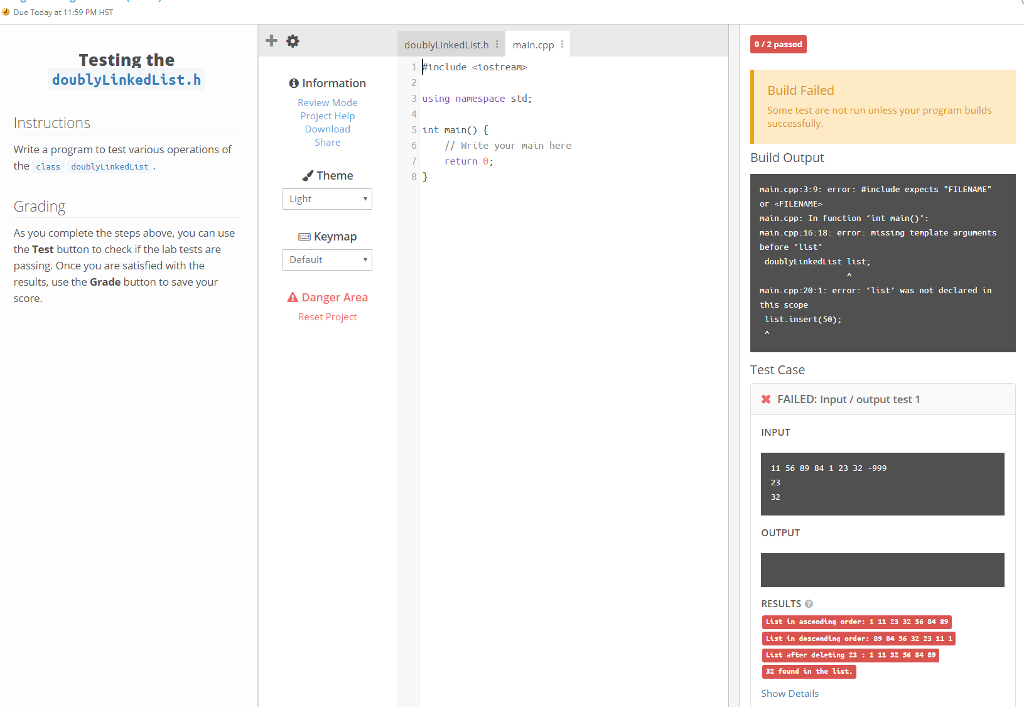 Solved Write a program to test various operations of the | Chegg.com